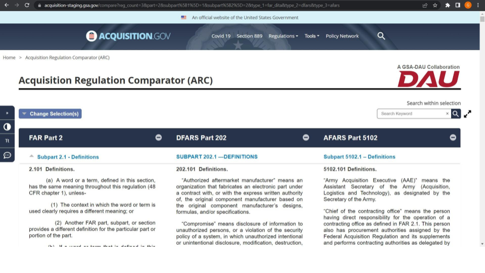 (ARC) User Guide | Acquisition.GOV